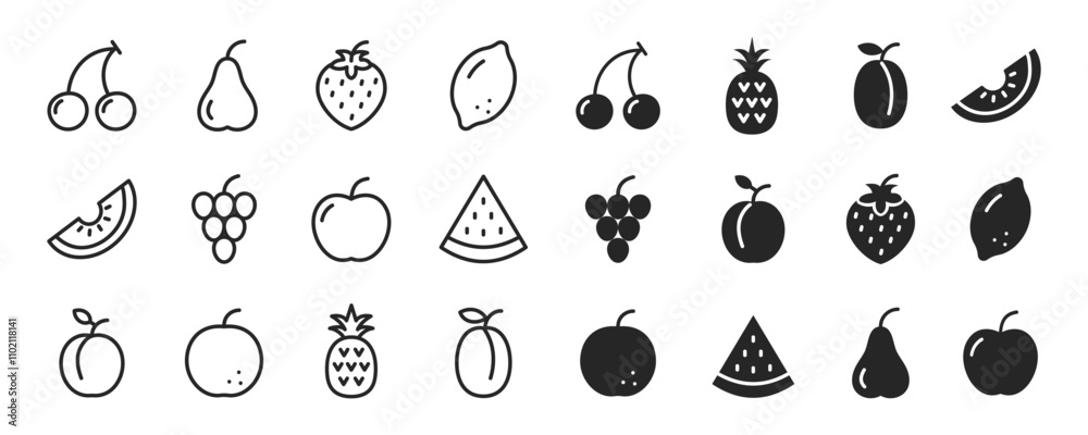 fruit vector outline
