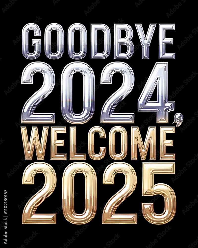 Goodbye 2024 Welcome 2025 New Year Celebration Stock Illustration ...