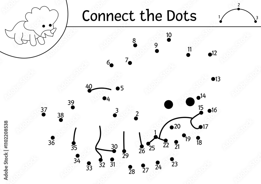 Vector black and white dot-to-dot and color activity with little ...