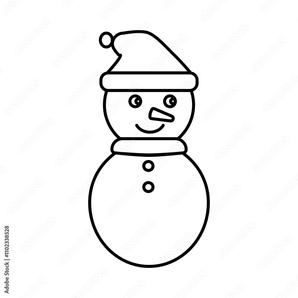 snowman icon. flat style pictogram for ui or ux mobile app, design sign ...