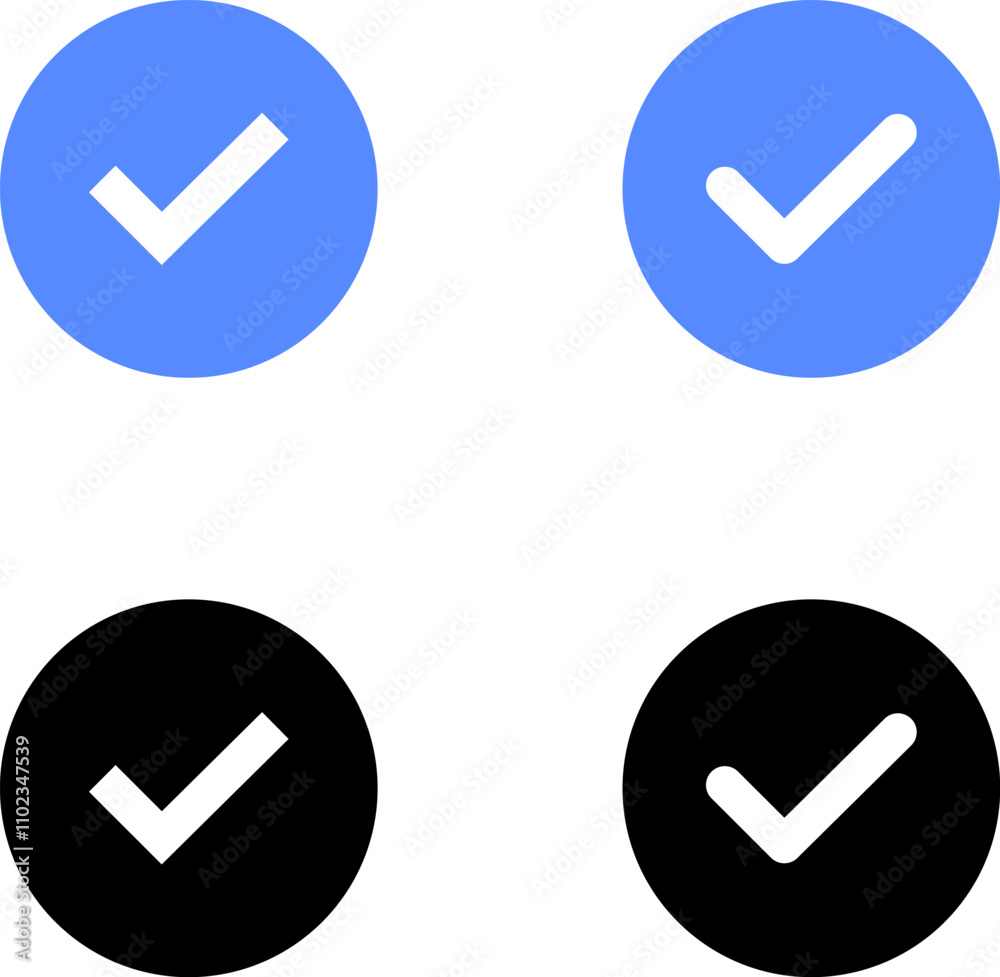 Blue checkmarks. Blue tick. Profile verification icon vector. Blue ...