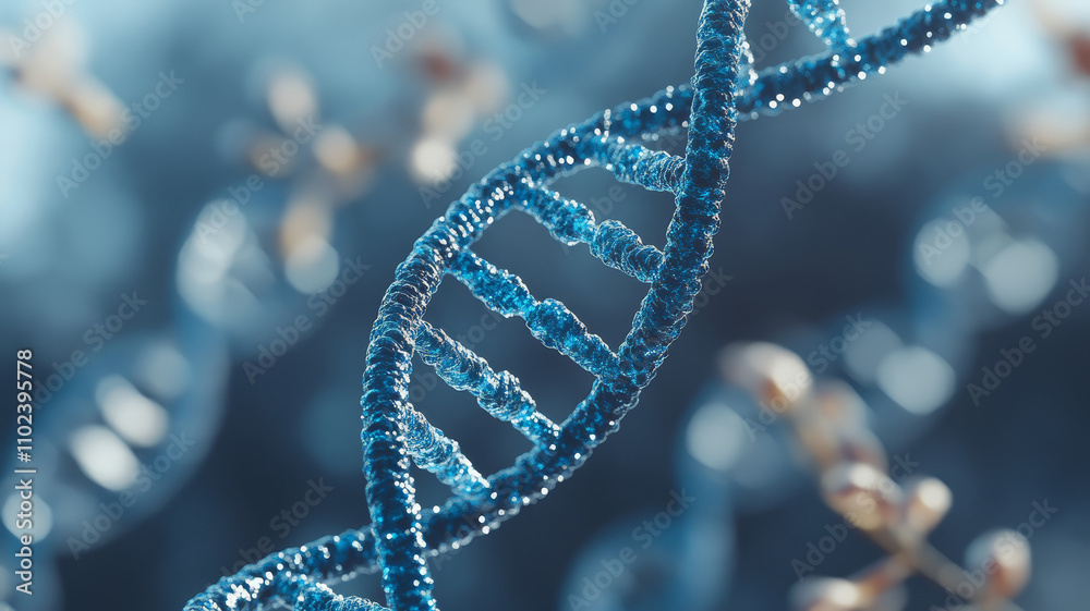 Structure of a helical DNA gene molecule. Stock Photo | Adobe Stock