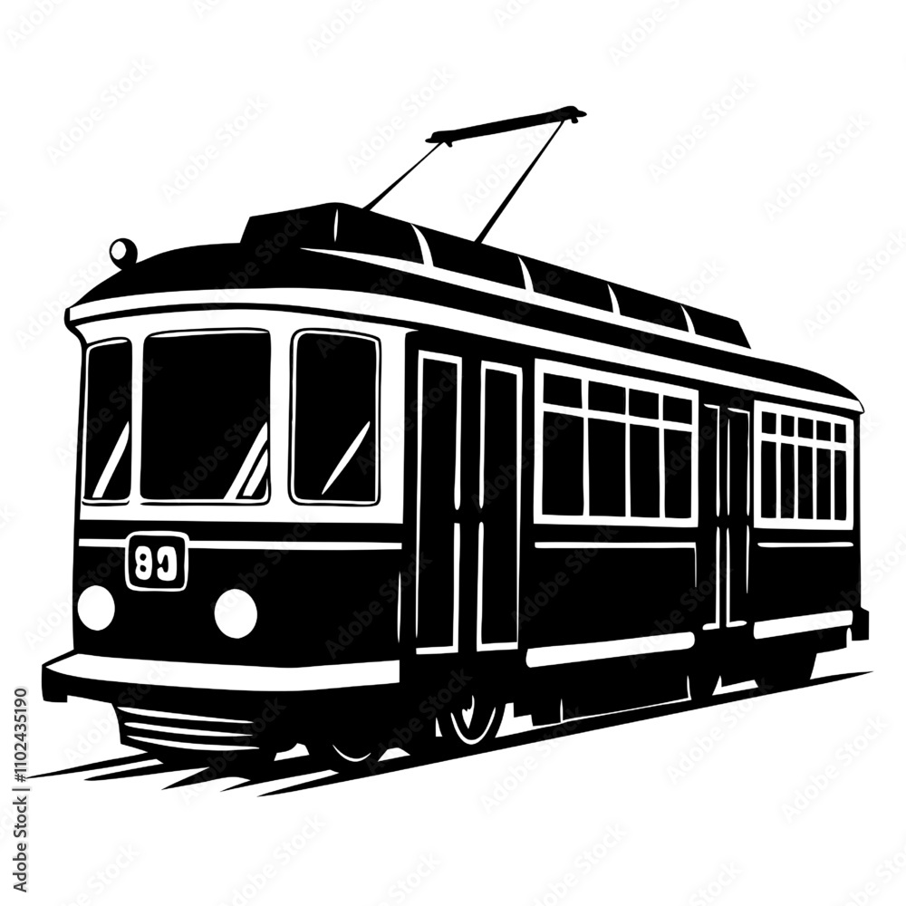 Vintage Tramway: A classic tram with a retro design, perfect for ...