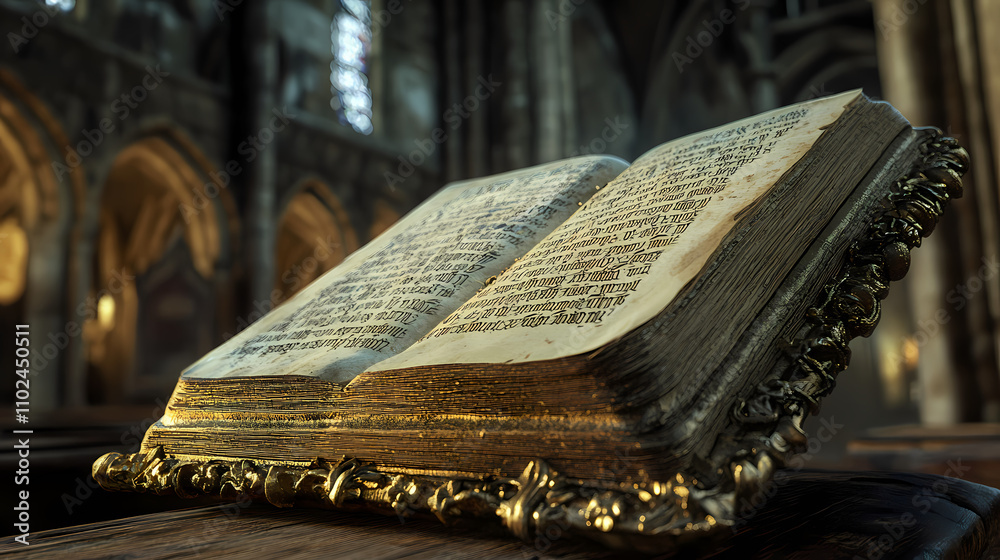 Illuminated medieval codex showcasing algorithmic scripts as sacred ...