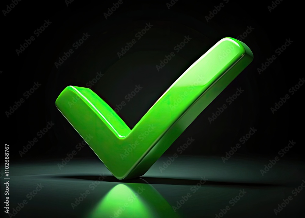 Animated Green Checkmark Success Animation, Correct Selection, Black ...