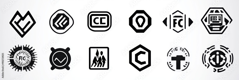 Industrial Safety Logos and Compliance Symbols for Electrical and ...