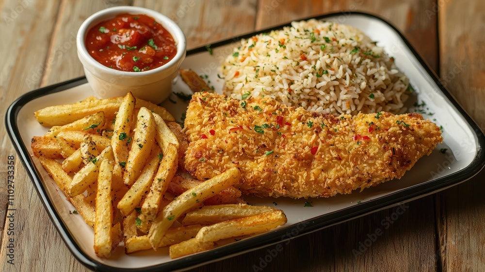 Create a food photography image that shows a simple but delicious meal ...