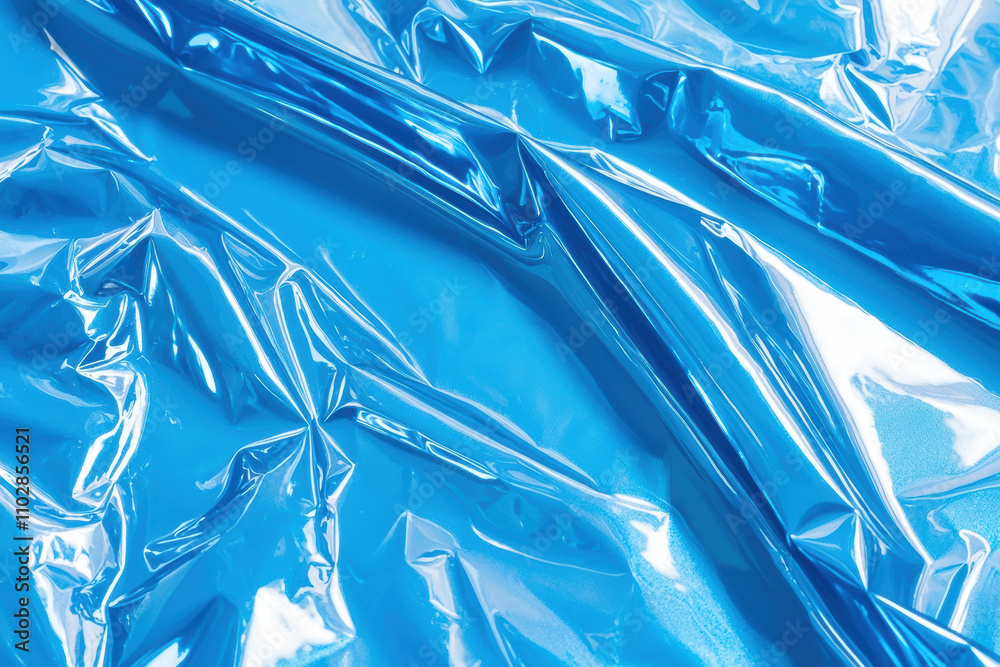 macro shot of glossy blue plastic material, showcasing its vibrant ...