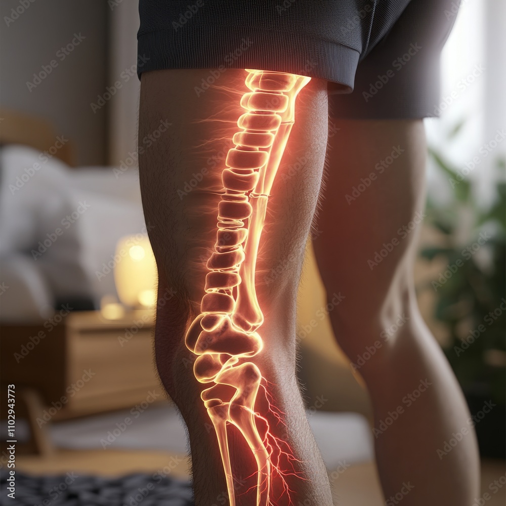 Hyper Realistic Lower Back and Leg Anatomy Visualization Stock Photo ...