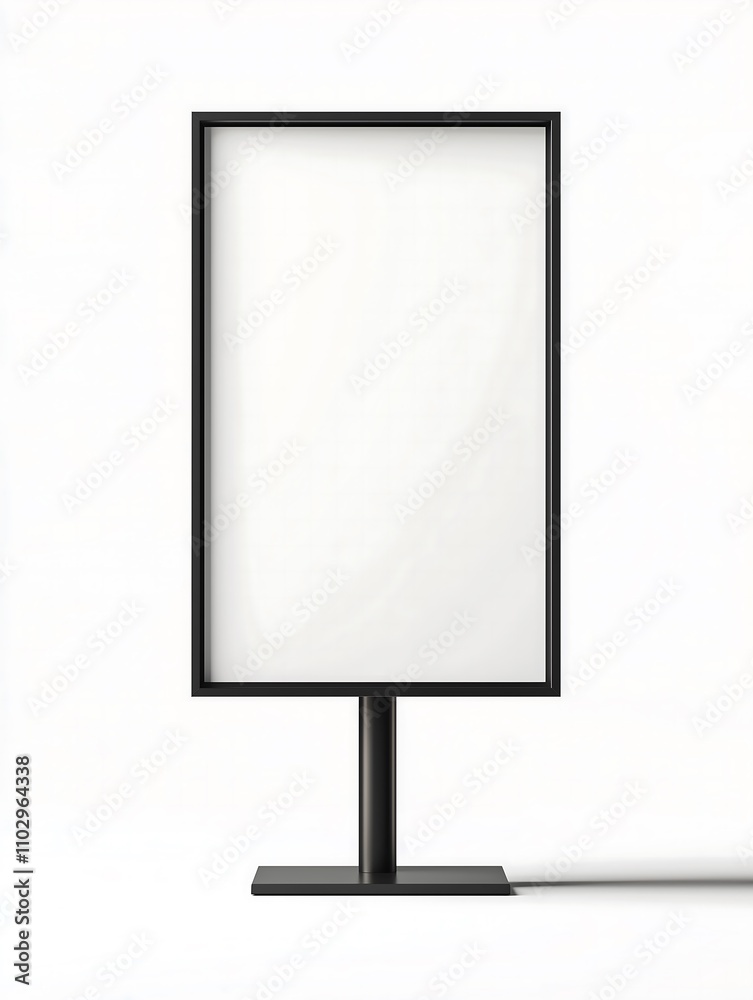 A simple, blank storefront sign standing upright, designed with a clean ...