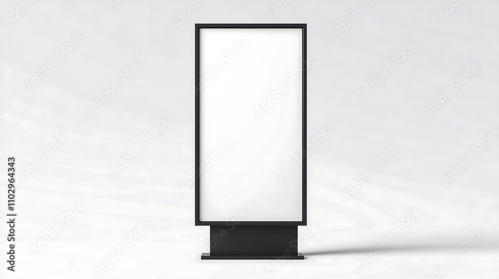 A simple, blank storefront sign standing upright, designed with a clean ...