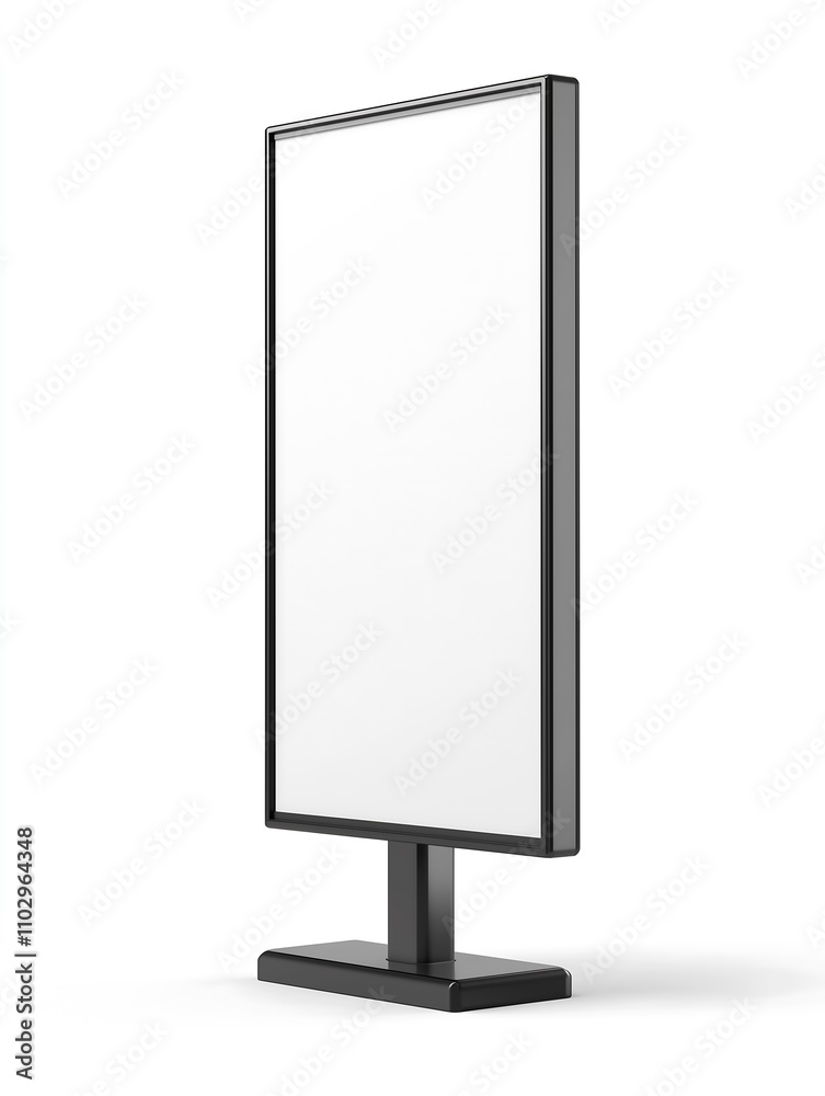 A simple, blank storefront sign standing upright, designed with a clean ...