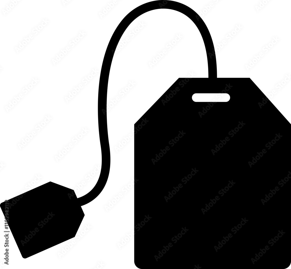 Tea bag icon Teabag black flat vector isolated on transparent ...