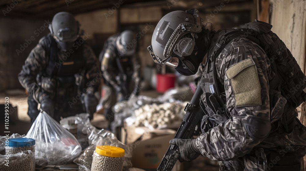 police raid on hidden drug lab showcases intense operation as officers ...