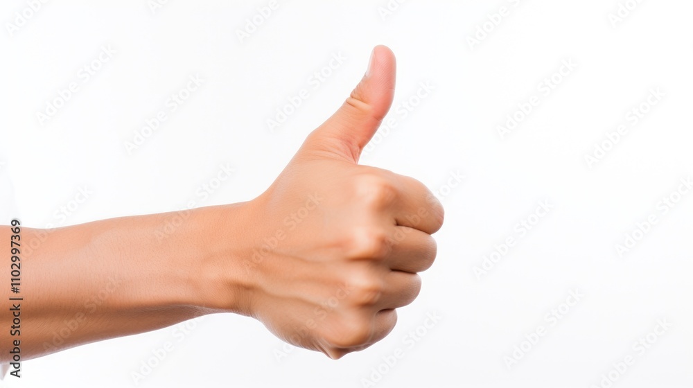 Hand giving a thumbs up gesture symbolizing approval and agreement ...