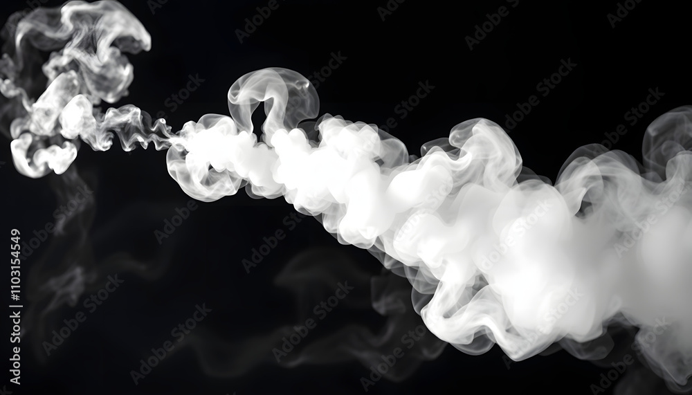 Steam jet blast or puff of smoke under high pressure in side view, 4k ...
