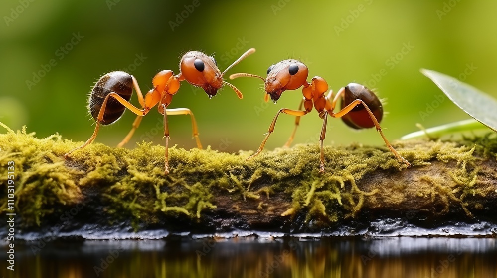 Incredible ants forming a bridge between rocks, highlighting the power ...
