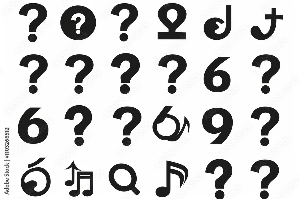 Question mark icon, quiz symbol, interrogation sign, simple rebus ...