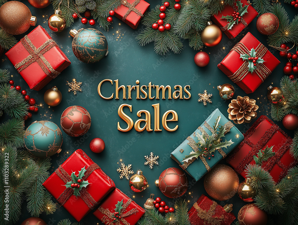 christmas poster background design, with a green and red color scheme ...