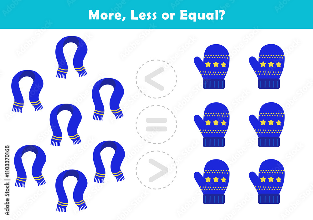 Winter activity sheet. Comparison Worksheet with Cute Winter Clothing ...