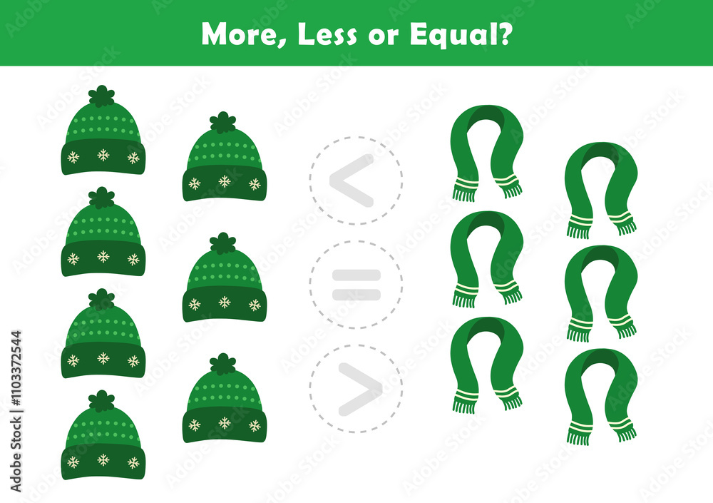 Winter activity sheet. Comparison Worksheet with Cute Winter Clothing ...