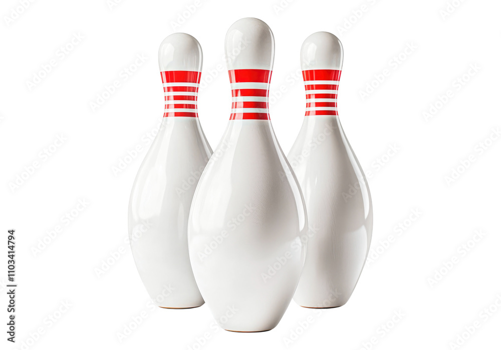 Bowling ball pins. Isolated asset with transparent background. Stock ...