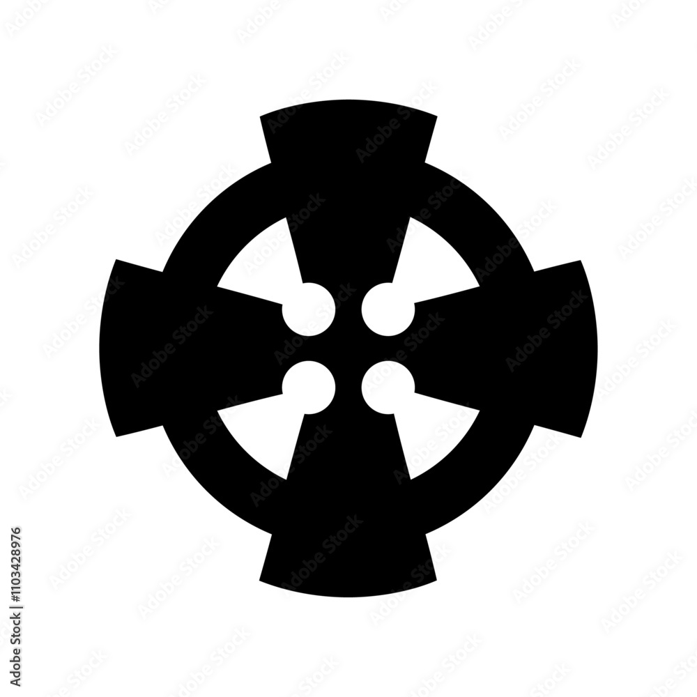 Logo del día de San Patricio. Símbolo religioso. Silueta de cruz celta ...