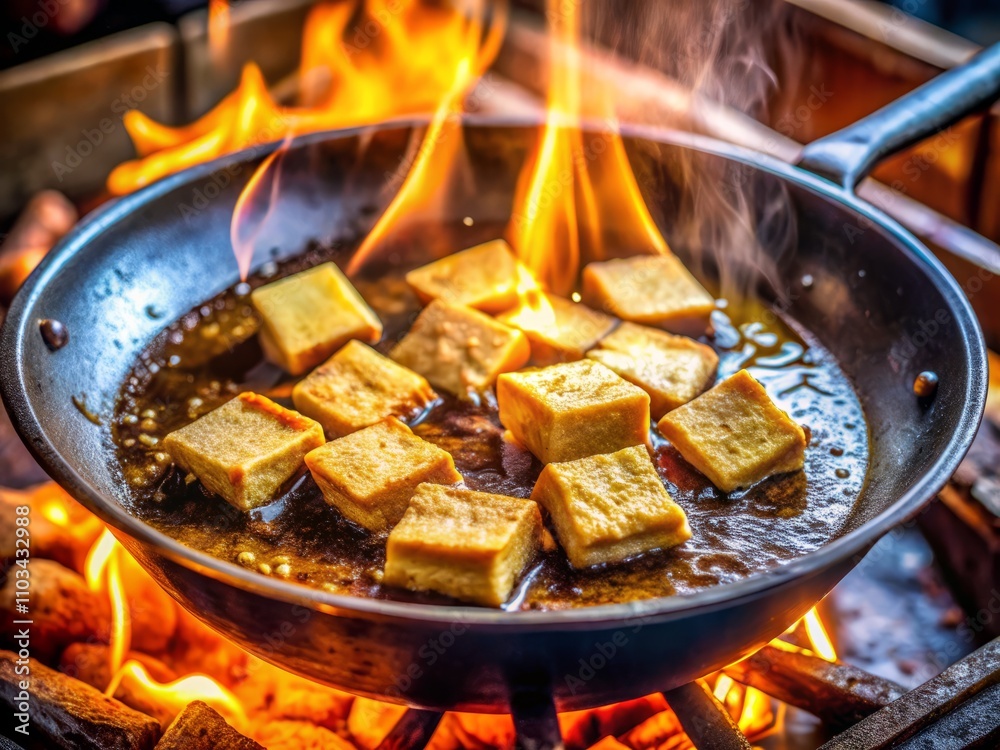 Long Exposure of Tofu Frying in Hot Oil: Capturing the Sizzle and ...
