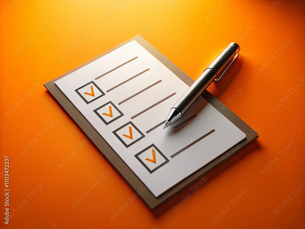 Checklist Concept with White Markings on Checklist Box Isolated on ...