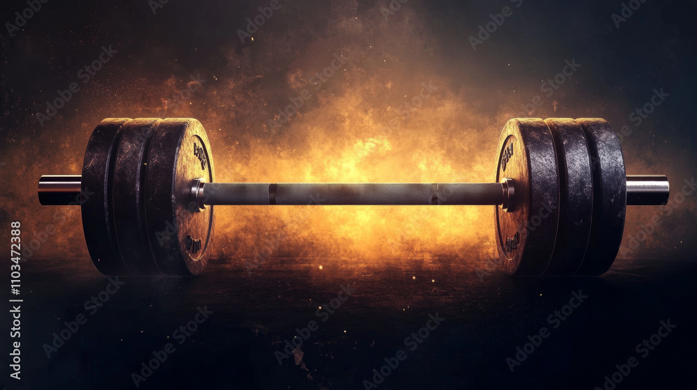 Set logos consisting of dumbbells, barbells and a rope. Cross fitness ...