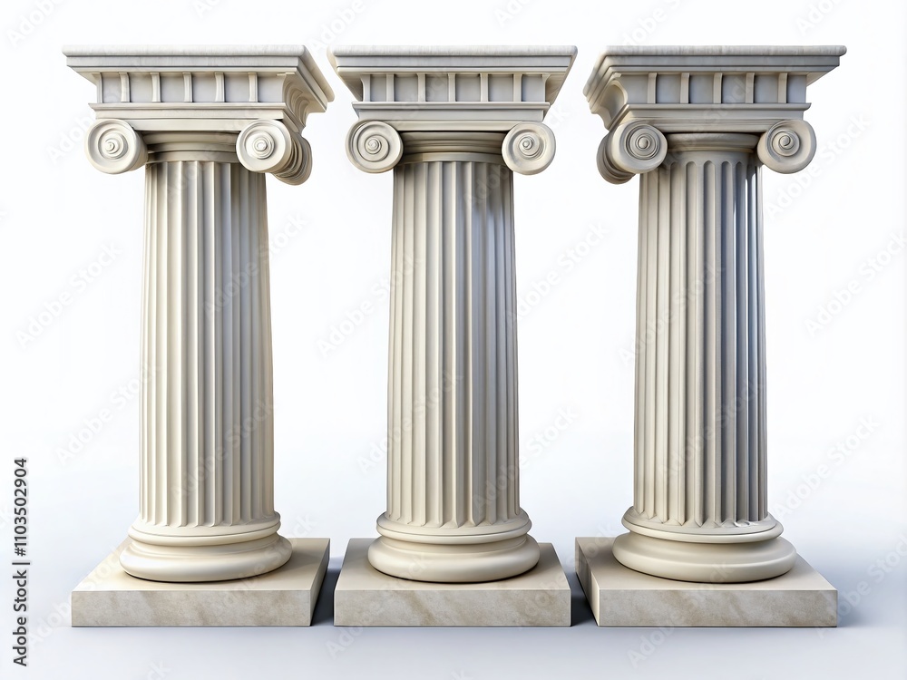 Conceptual Photography of a Three Pillars Diagram on a White Background ...
