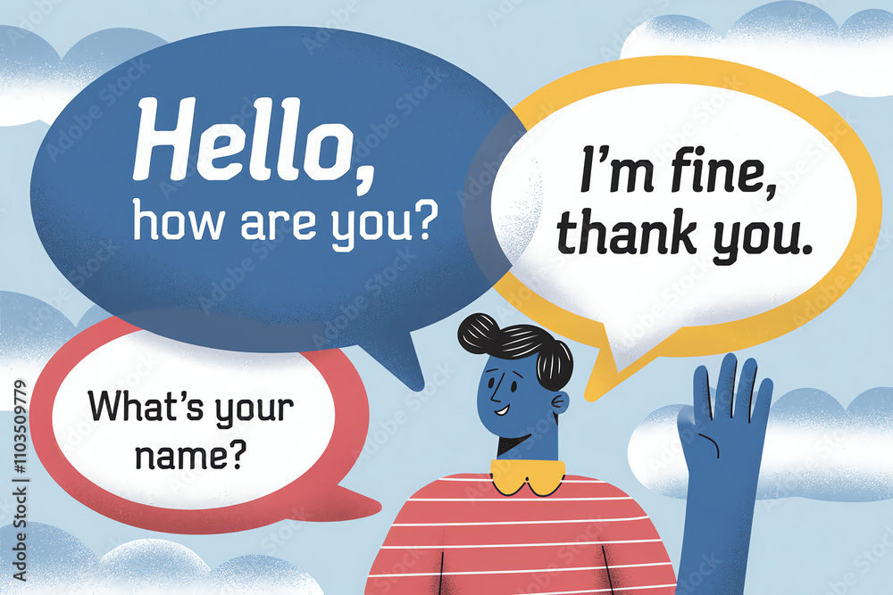 Conversation between two cartoon characters with speech bubbles ...