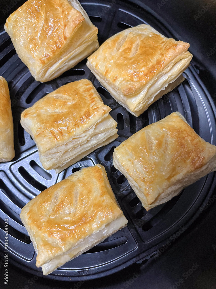 Freshly baked golden pastry delights. Pies cook perfectly well in a ...