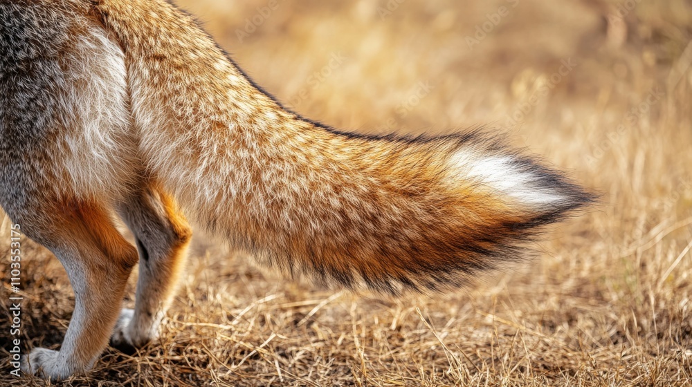 Wolf Tail Closeup: A Curved Wild Animal Body of Fur and Hair on Dried ...
