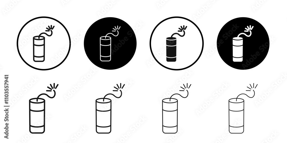 dynamite icon logo sign set vector outline Stock Vector | Adobe Stock