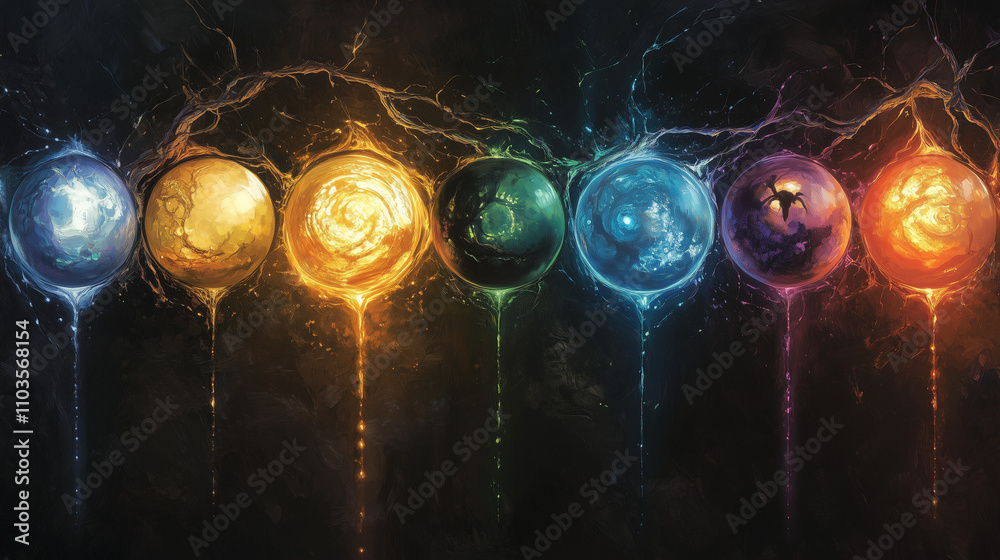 Ilustración de Stock Abstract Representation of the Nine Worlds ...