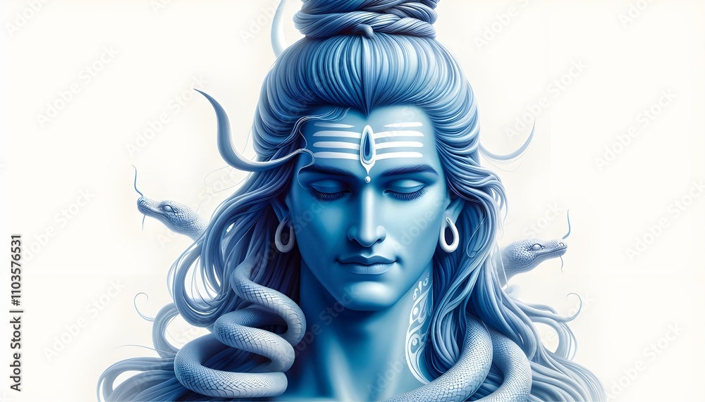 Divine Lord Shiva Realistic Illustration of Serenity, Power, and ...