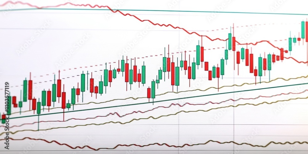 Candlestick Charts Visualization with Green and Red Candles Showing ...