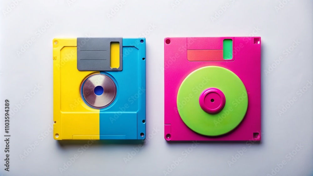 Fashion Photography Featuring a Flexible Magnetic Disk and Floppy Disk ...
