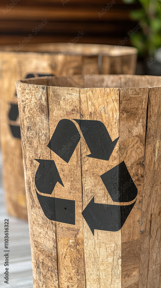 Recycling bins made from recycled materials, showcasing eco friendly ...