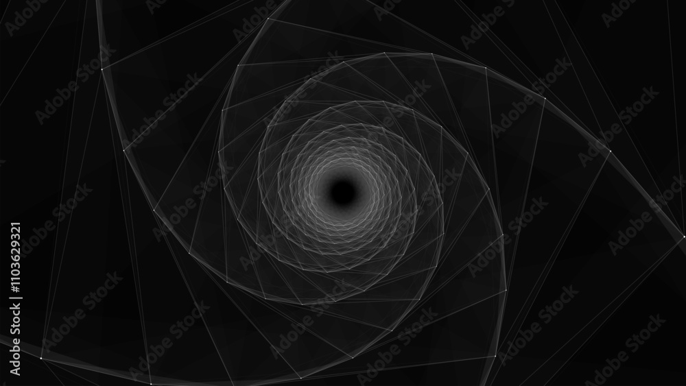 Vector cyber futuristic speed tunnel. Sci-fi black wormhole. Abstract ...