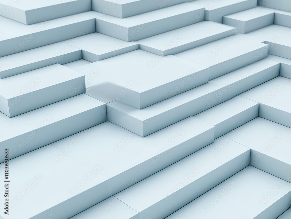 A textured surface with layered, rectangular shapes in a light color ...