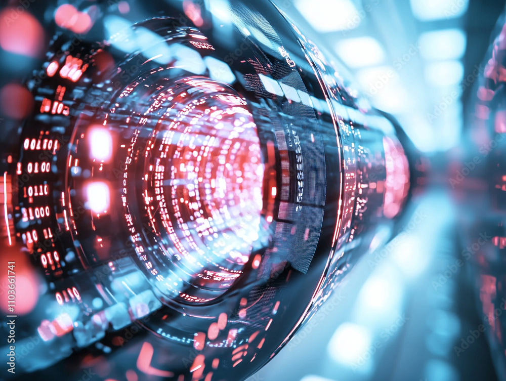 Ai-generated visualization of data flow technology hub digital art ...