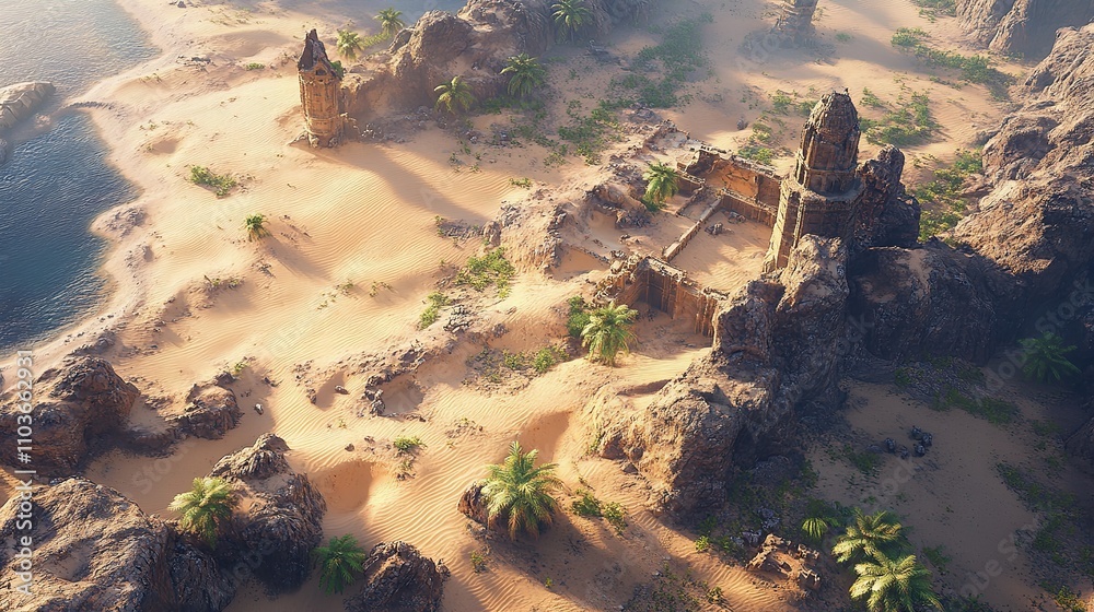 DnD Battlemap Battlemap Style for Oasis Environment - Realistic Stock ...