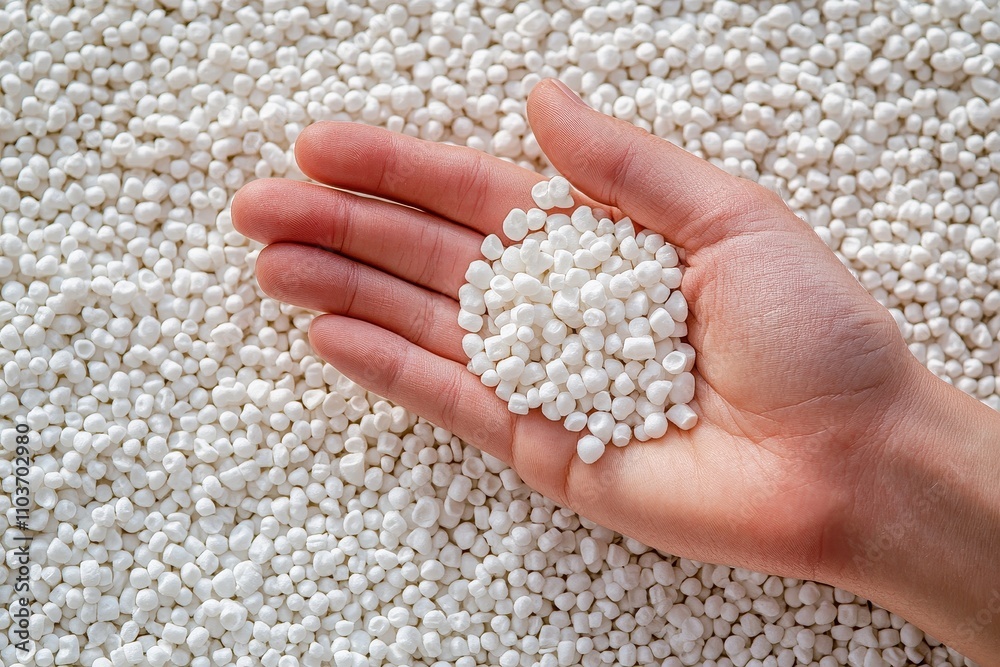 Foto de Stock Plastic grain polymer pellets materials for water pipes ...