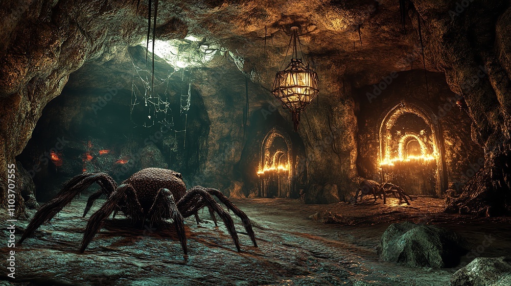 Ilustración de Stock DnD Battlemap Spider Lair Battlemap - A Detailed ...