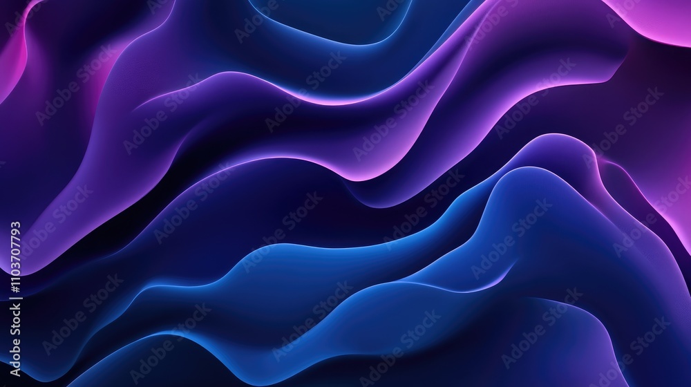 Lush abstract background showcasing flowing waves of dark blue and ...