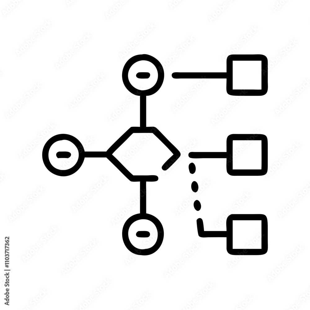 Good icon. Flowchart diagram representing process mapping on white ...