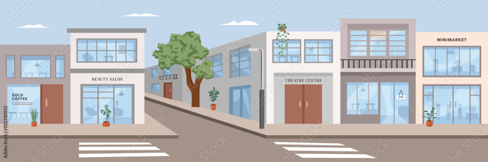 Shopping mall. Plaza. Shop. Strip mall center. Downtown. Shopping store ...