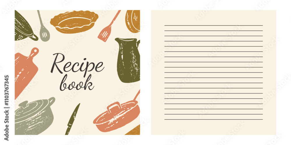 Collection of recipe card, recipe book or sheet templates for making ...